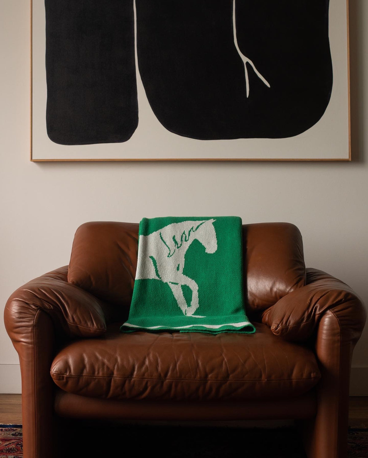 Bien Mal "Green Colt" - Throw Blanket. Horse design throw blanket ...